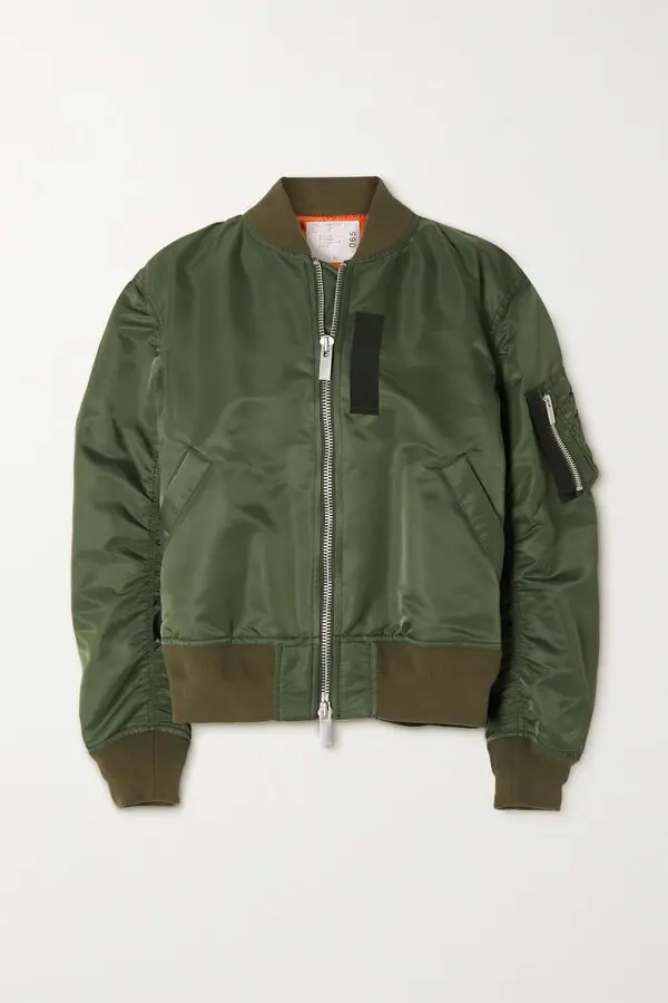 Sacai Shell Bomber Jacket - Army Green | Editorialist